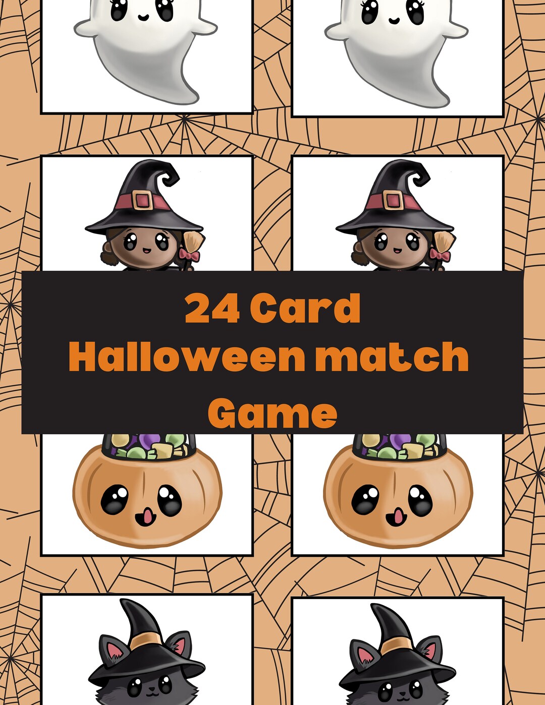 Matching Card Game Halloween Memory Game Memory Card Game Halloween ...