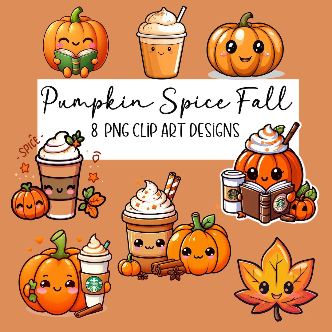 Cute Pumpkin PSL Png, Fall Png, Pumpkin Spice Latte Png, Happy Fall Png ...