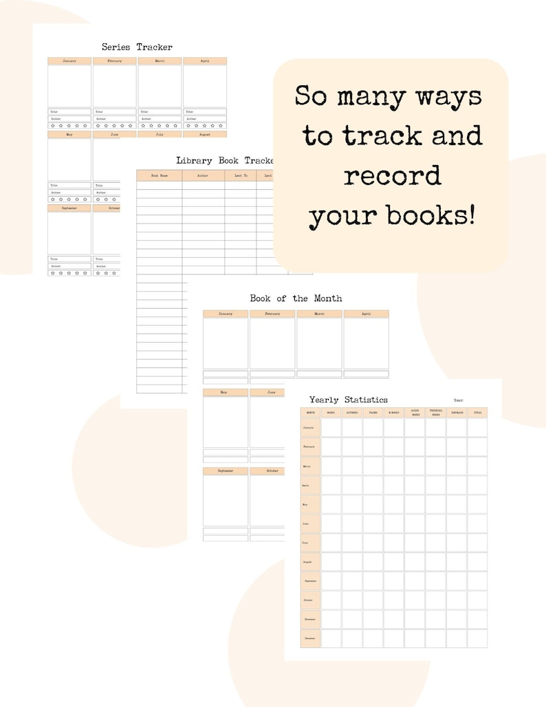 Printable Reading Tracker: Bookshelf Design, Reading Log (digital ...