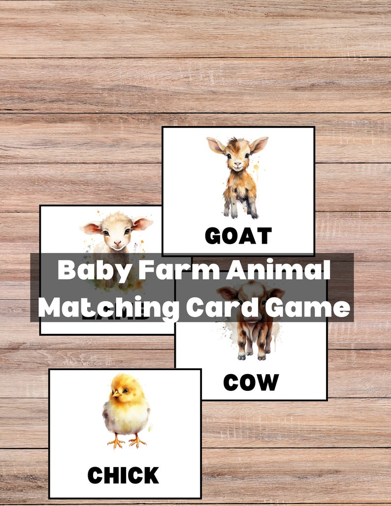 Farm Animal Matching Game: Montessori Homeschool Printable (PDF) - Etsy