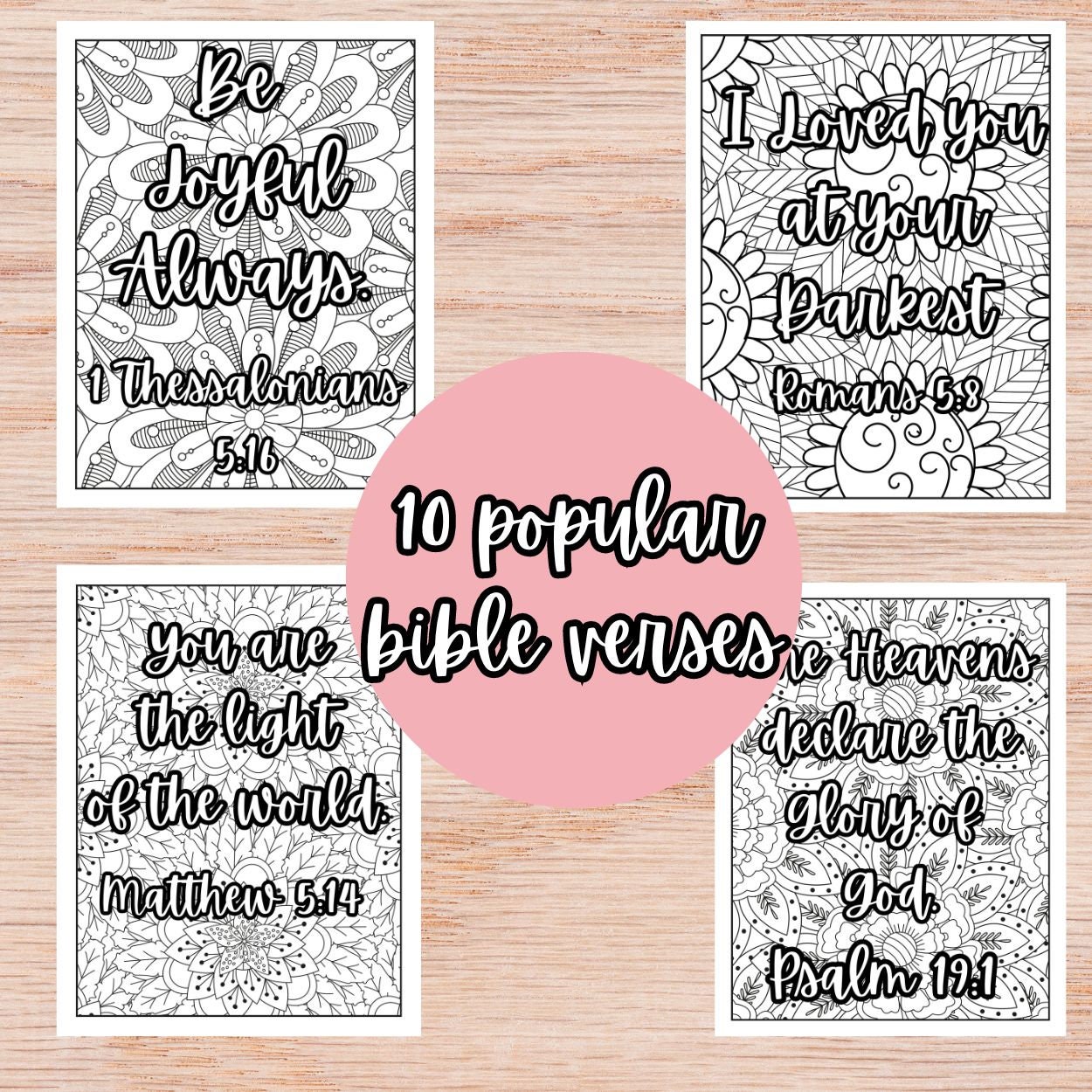 Christian Bible Verse Coloring Pages: Abstract Designs (digital ...