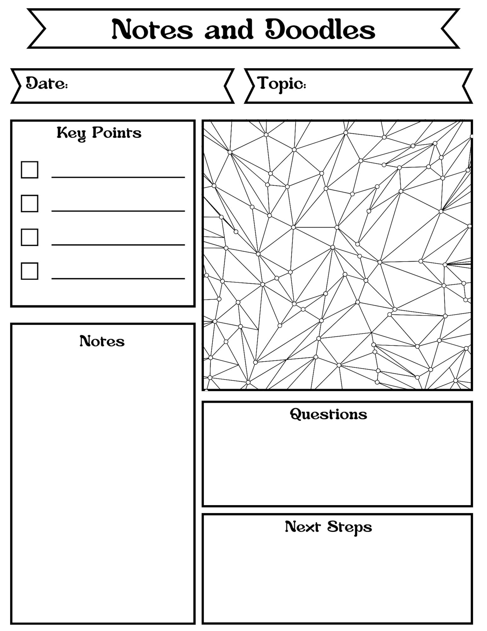 Printable Abstract Design Coloring Meeting Notes PDF. Work From Home ...