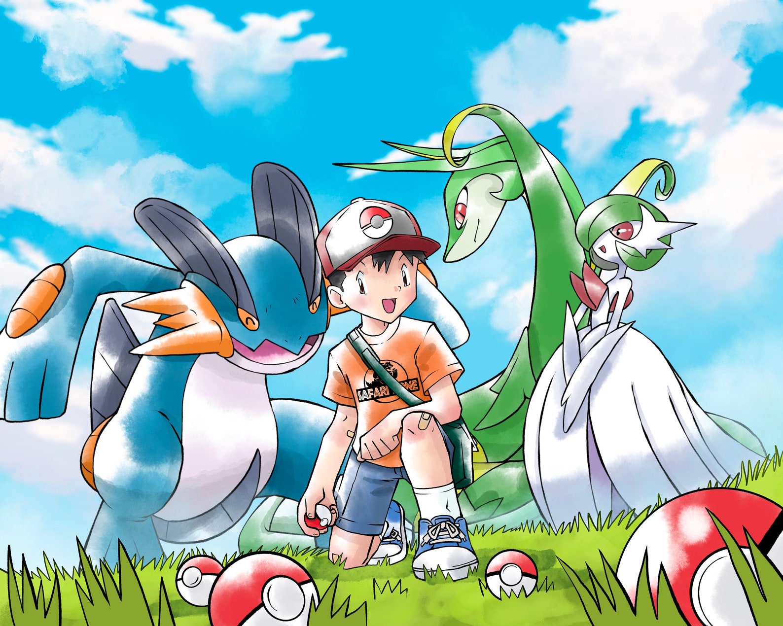 Pokémon art commission Pokemon Family Portrait Custom Pokemon | Etsy