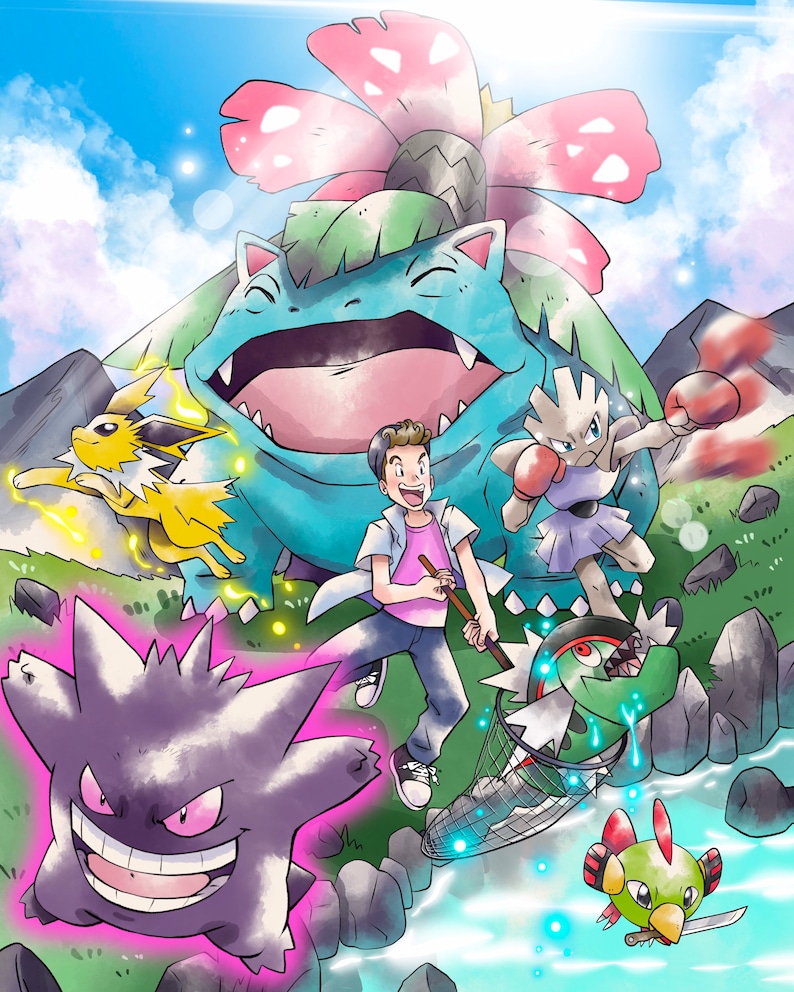 Pokémon Art Commission Pokemon Family Portrait Custom Pokemon - Etsy