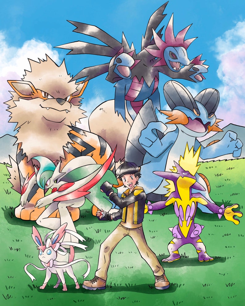 Pokémon Art Commission Pokemon Family Portrait Custom Pokemon - Etsy