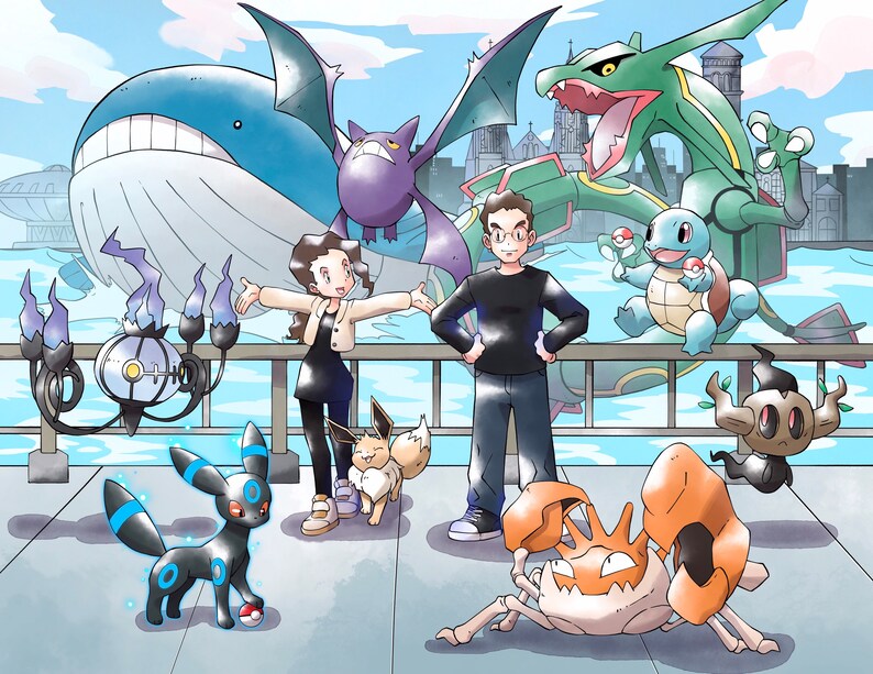Pokémon Art Commission Pokemon Family Portrait, Custom Pokemon Avatar ...