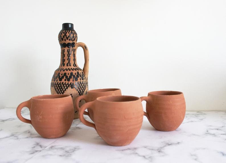 Natural Handmade Earthen Clay Kulhad Soil Tea Cups Mitti Ka Cup for Tea ...