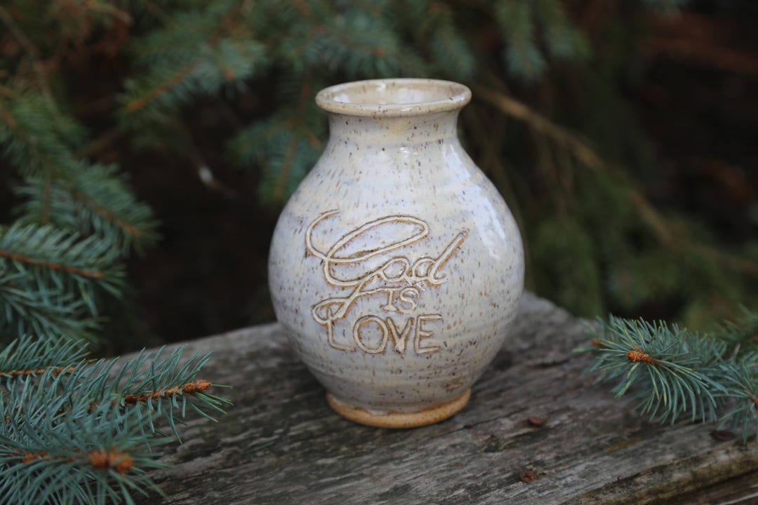 6 Hand Thrown Cream White Pottery Vase Speckled Stoneware Flower Vase ...