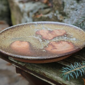 10" Hand Thrown Wood Fire Pottery Plate Ceramic Serving Platter ...