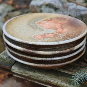 10" Hand Thrown Wood Fire Pottery Plate Ceramic Serving Platter ...