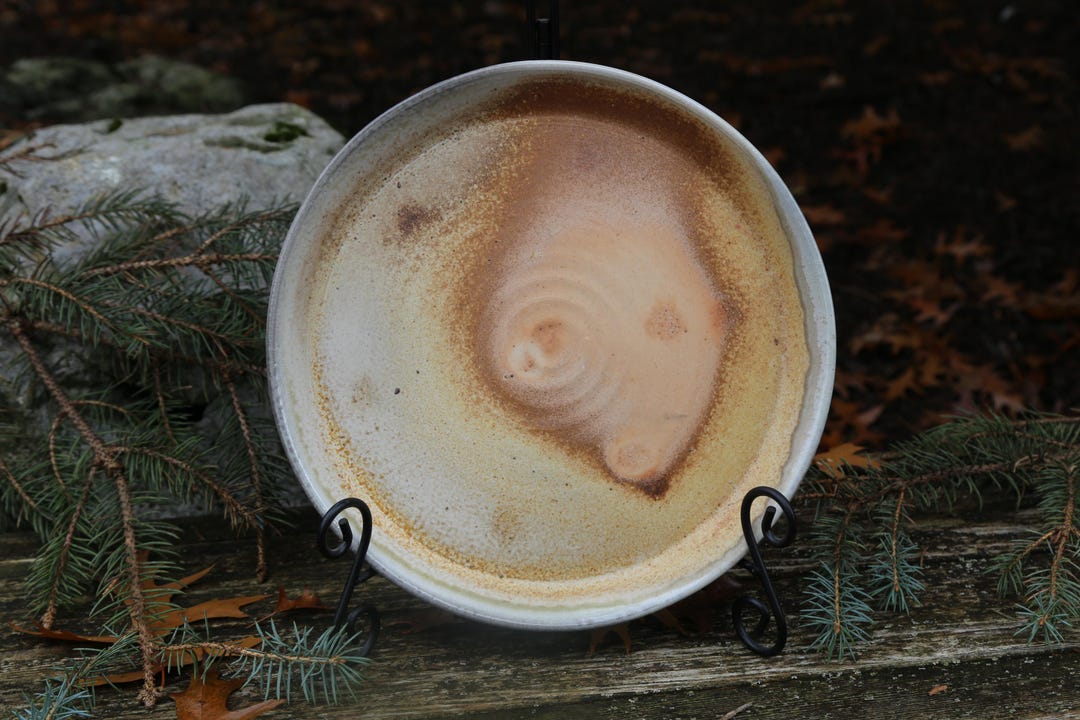 10" Wood Fired Pottery Plate Hand Made Wheel Thrown Minimalist ...