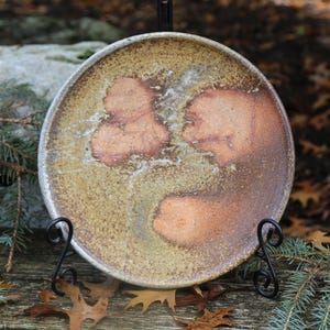 10" Hand Thrown Wood Fire Pottery Plate Ceramic Serving Platter ...