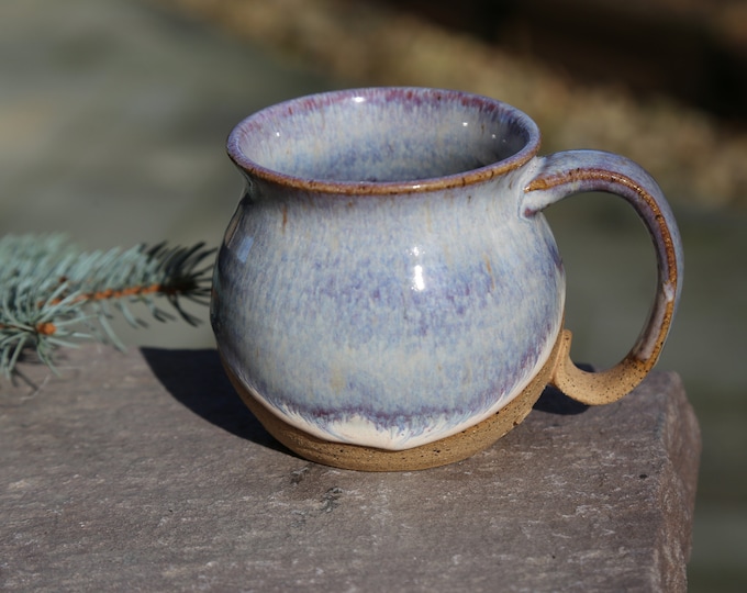 12oz Hand Thrown Purple Pottery Mug Smokey Merlot Honey Flux Pastel ...