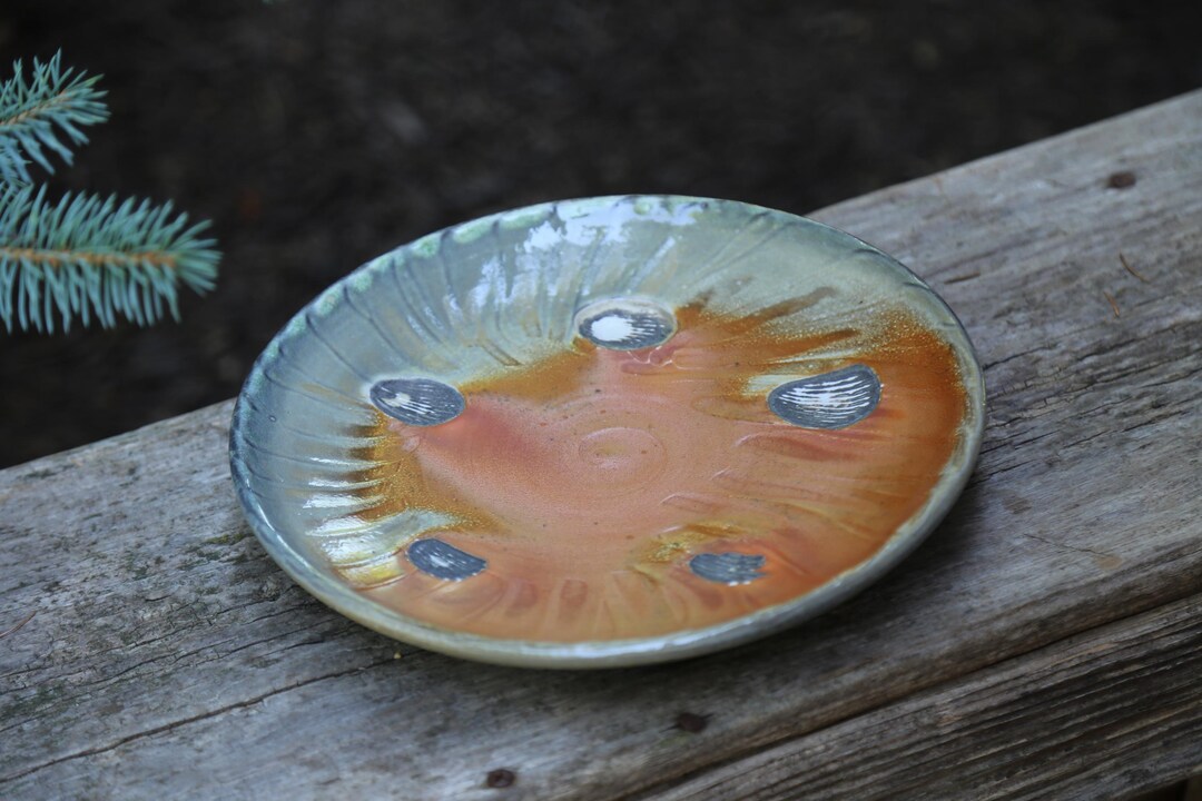 10" Handthrown Woodfire Pottery Plate Ceramic Serving Platter ...