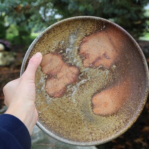 10" Hand Thrown Wood Fire Pottery Plate Ceramic Serving Platter ...