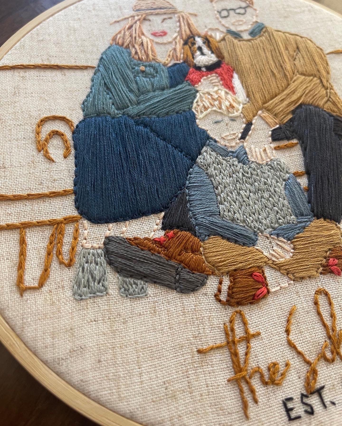 Custom Hand Embroidery Family Portrait - Etsy