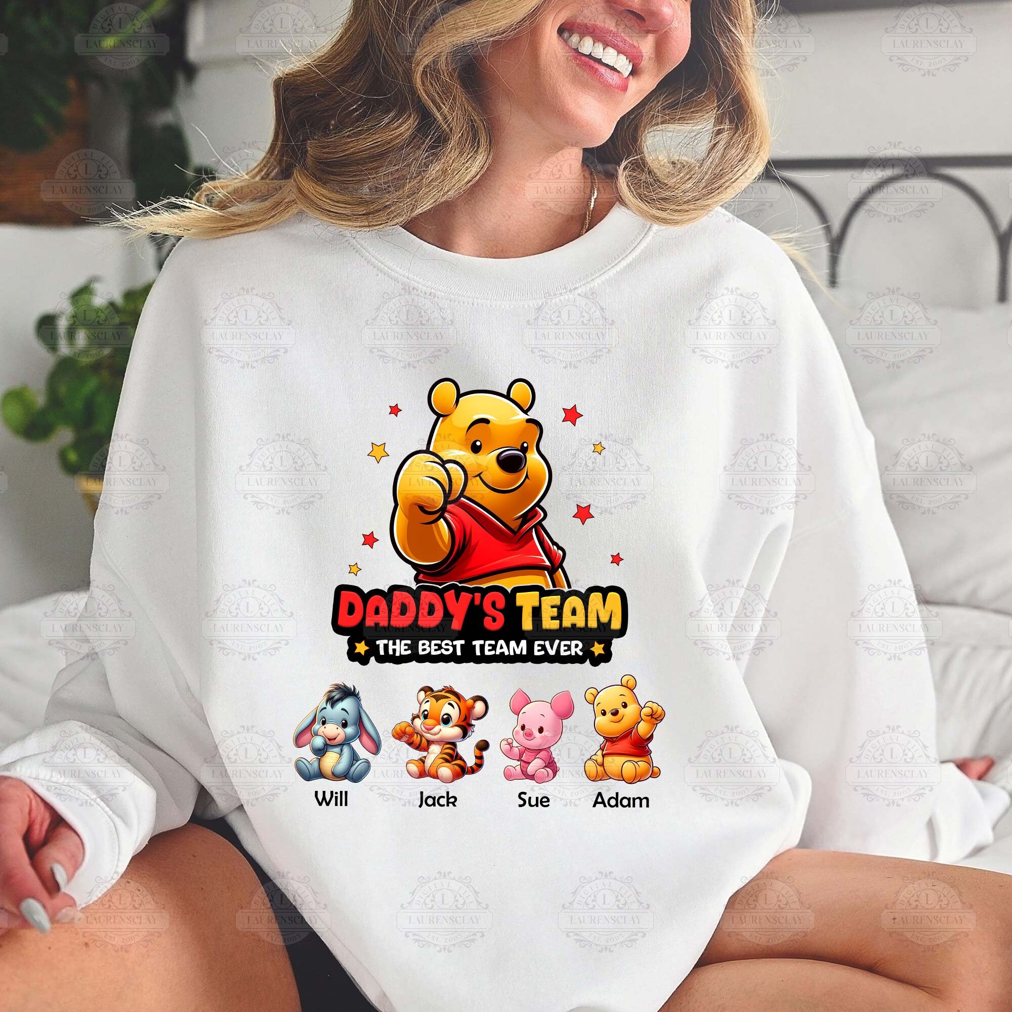 CUSTOM Cartoon Daddys Team Png, the Best Team Ever Png, Dad Bear Png ...