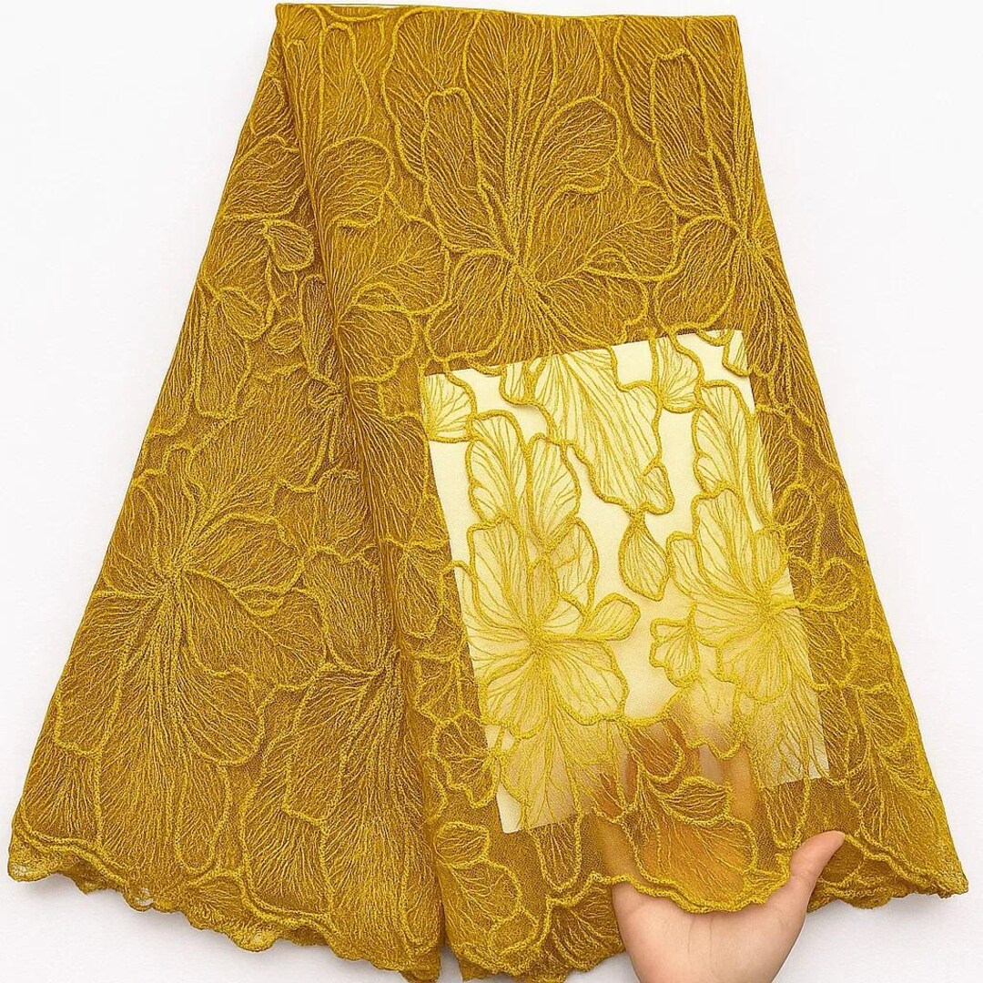 2025 French Net Lace Fabric – African Milk Silk Mesh With Sequins for ...