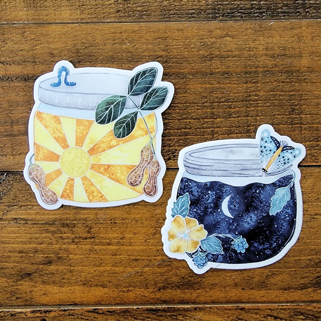 Sun & Moon Sticker Set / Peanut Butter and Jelly / Vinyl - Etsy