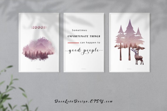 Printable Wall Art Set Wall Decor Poster Good Phrase | Etsy