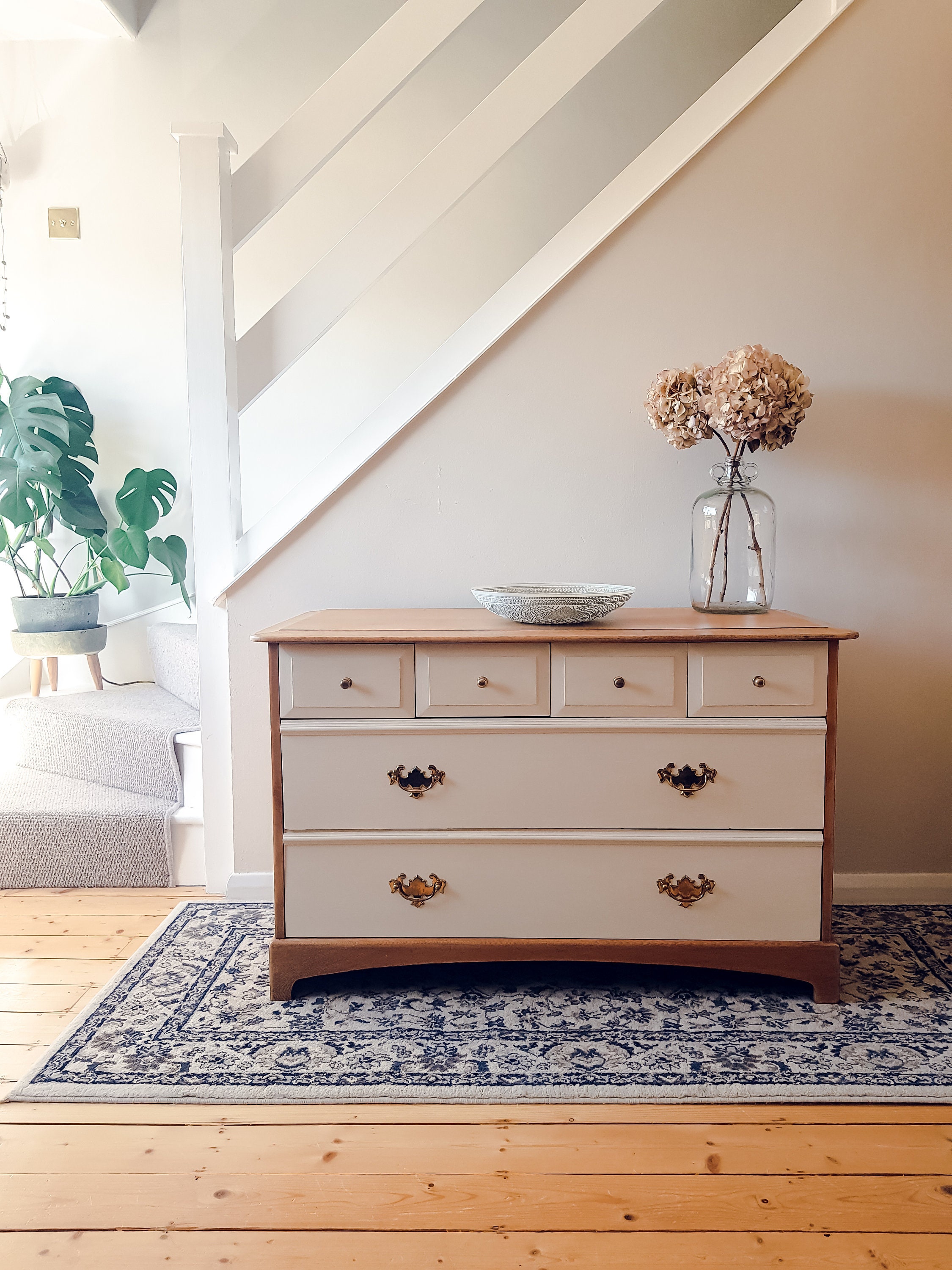 SOLD Stag Solid Oak 6 Drawer Chest of Drawers / Hallway Console, Lounge ...