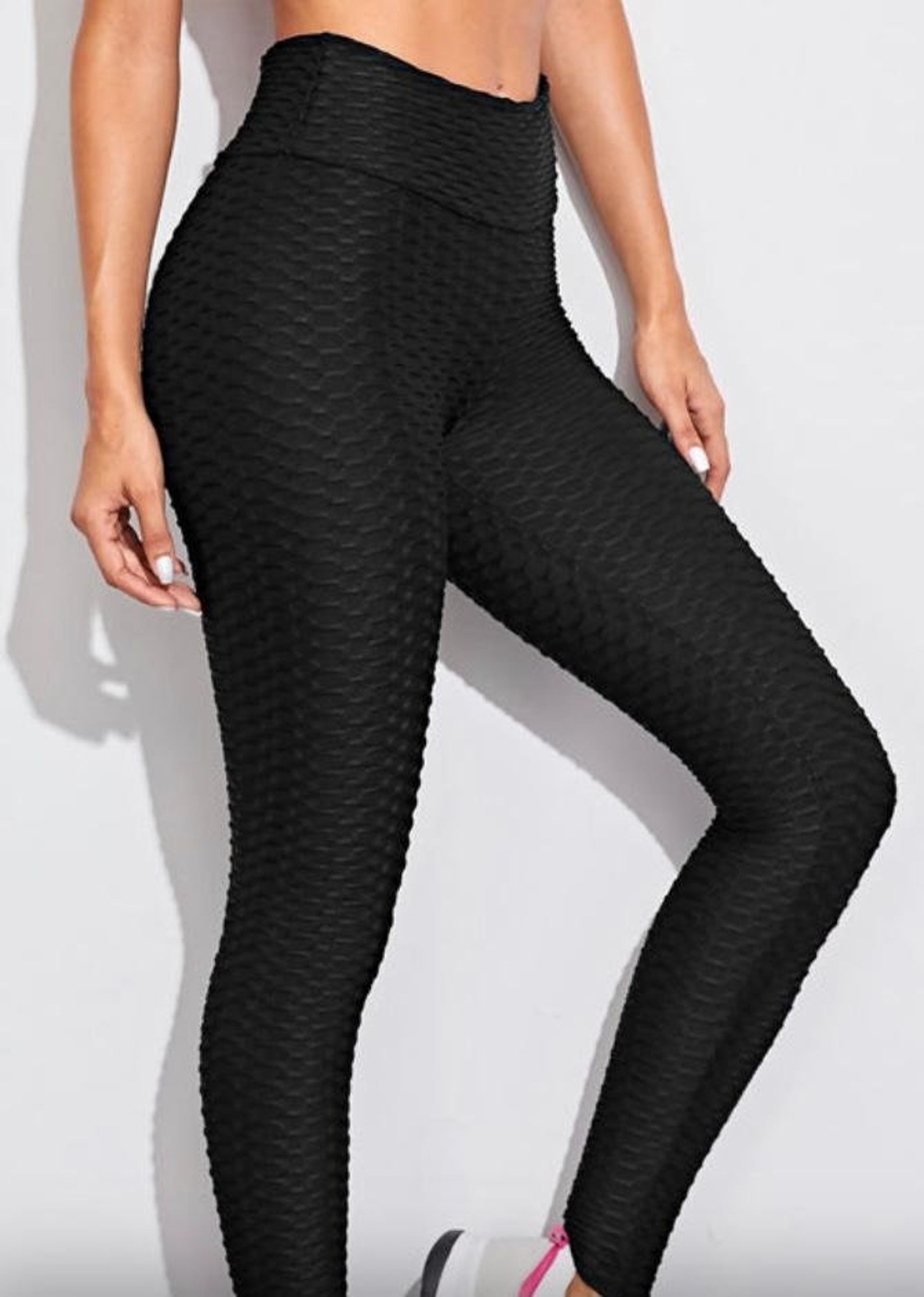 Women Honeycomb Anti Cellulite Waffle Leggings Ladies High Etsy
