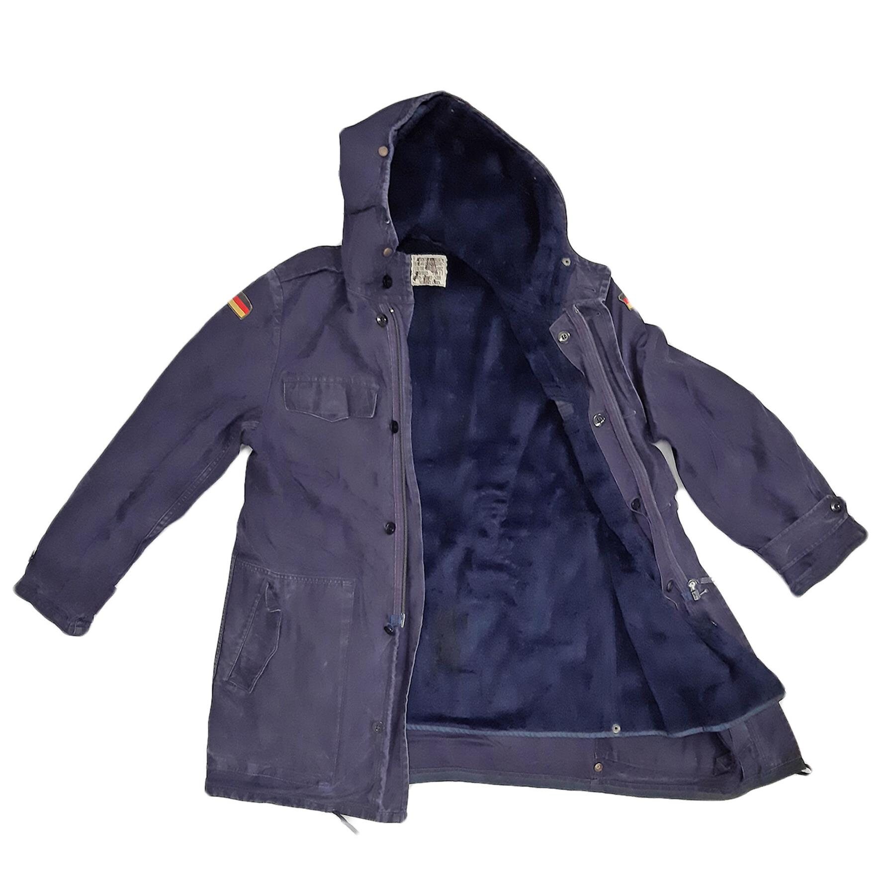 Original German Parka Army Surplus Military Vintage Lined Coat Navy ...