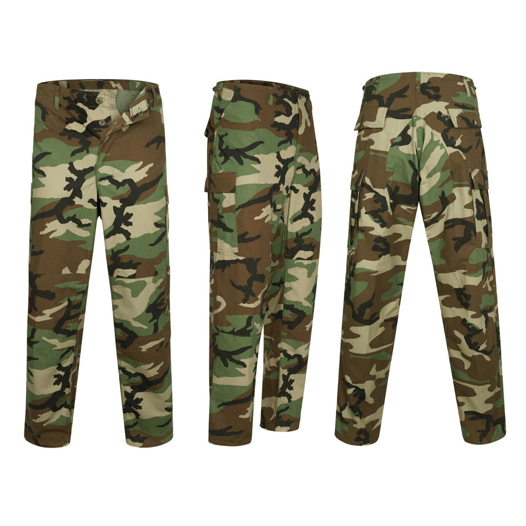 Original US Tru-spec BDU Trouser Woodland Camo Army Combat Pant Durable ...