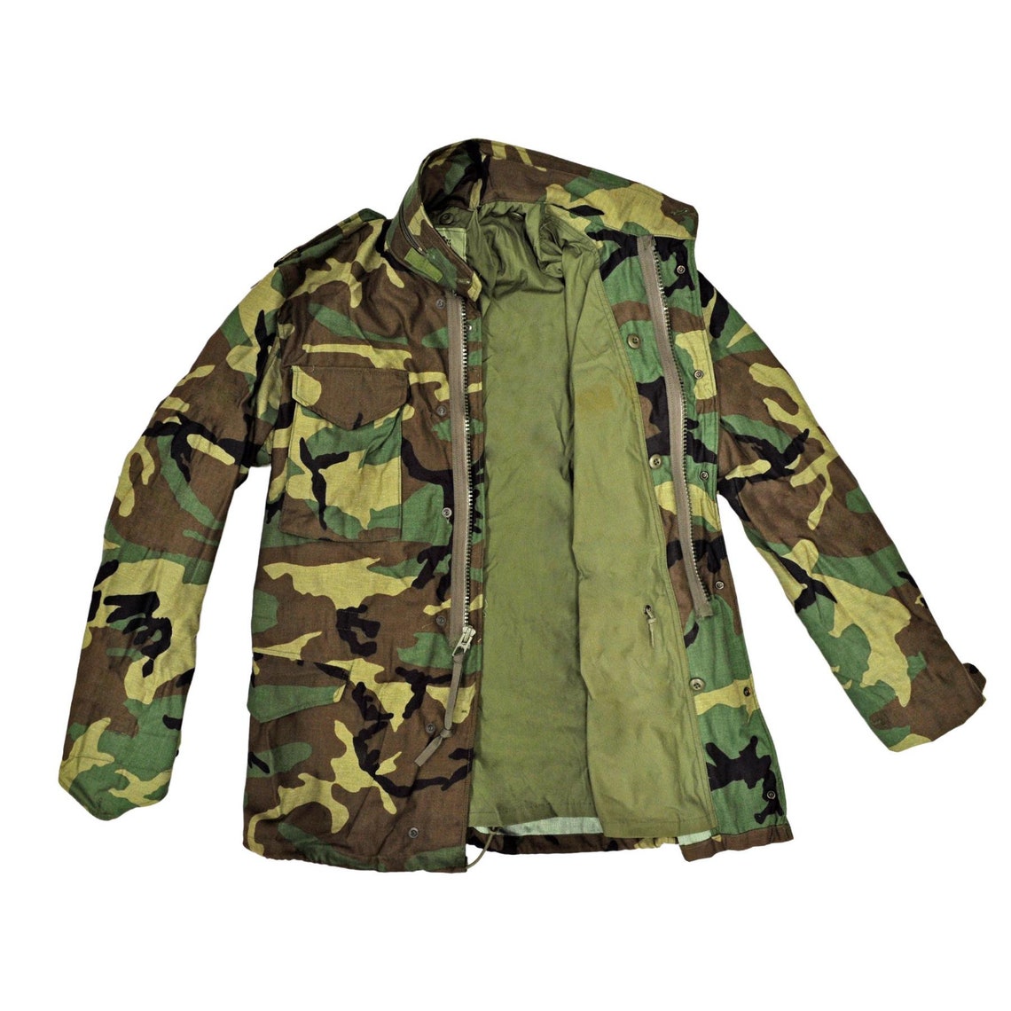 Original US M65 Jacket Army Military Woodland Camo Camouflage Vintage ...