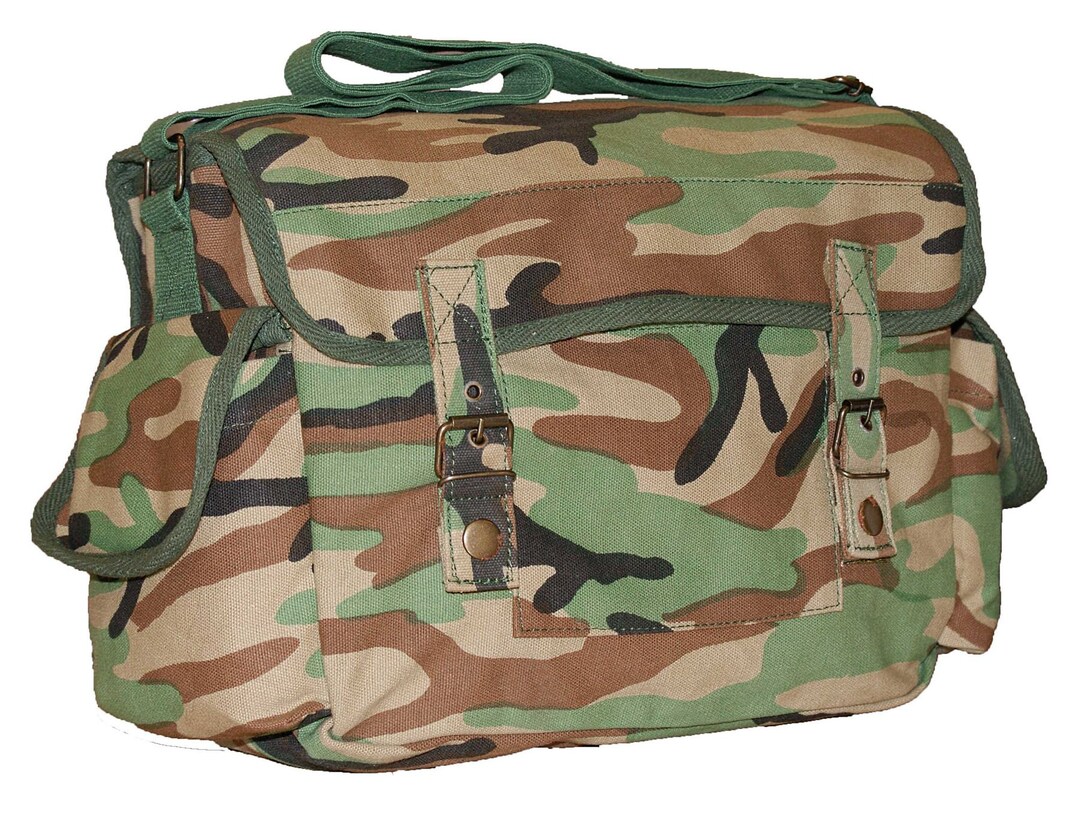 Vintage Sack Military Army Bag Shoulder Haversack Woodland Camo - Etsy