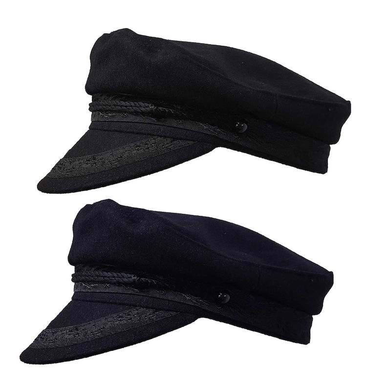 Yatchman's Hat Breton Braid Marine French Greek Style Wool Fisherman ...