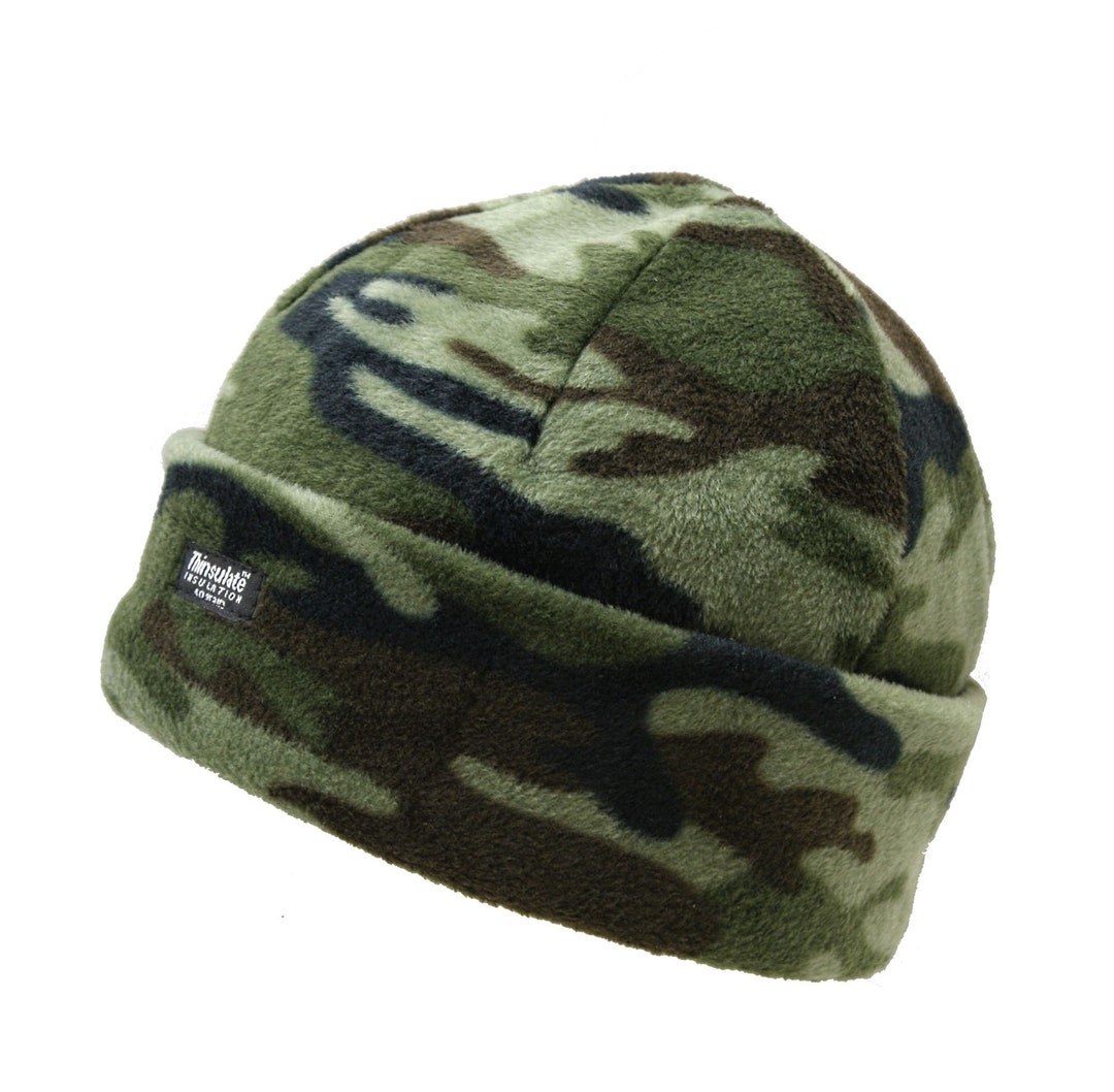 Camo Fleece Hat Thinsulate Watch Cap Army Military Warm Beanie - Etsy