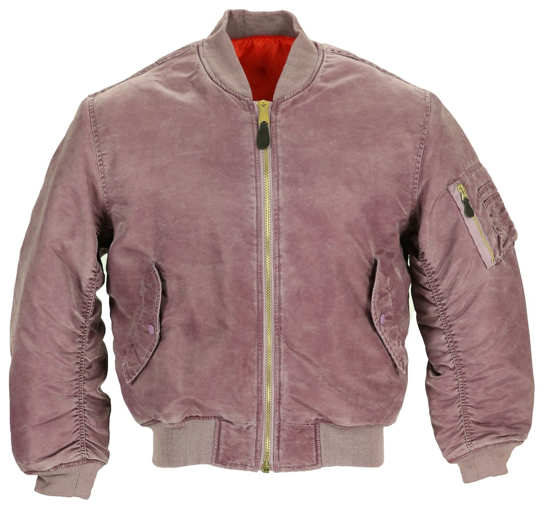 Vintage Stonewashed Bomber Jacket Maroon - Etsy