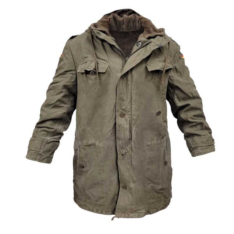 German Parka Original Army Surplus Military Winter Warm Fleece Hooded ...