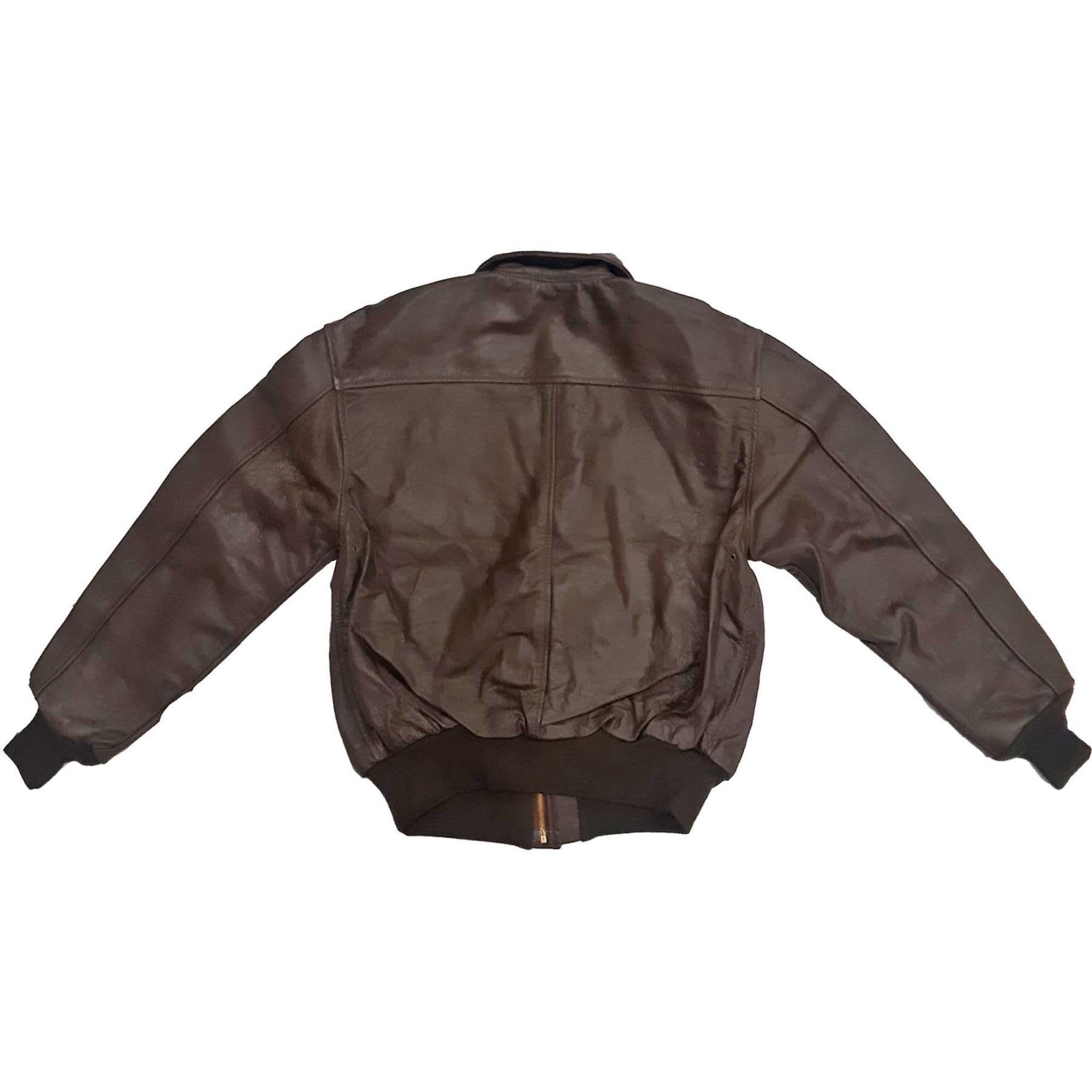 Original US Air Force Flight A2 Leather Jacket U.S.A.F Dark Brown MA2 ...