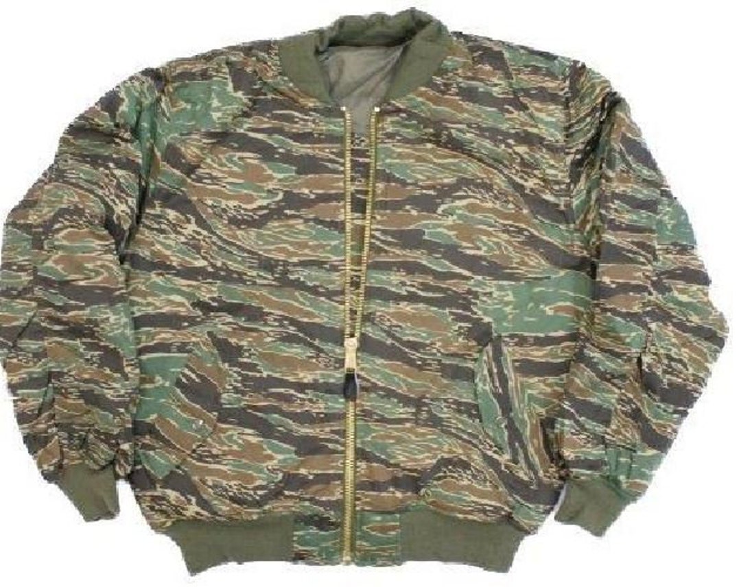 Classic Bomber Jacket Tiger Stripe Camo Brown & Green Camouflage - Etsy