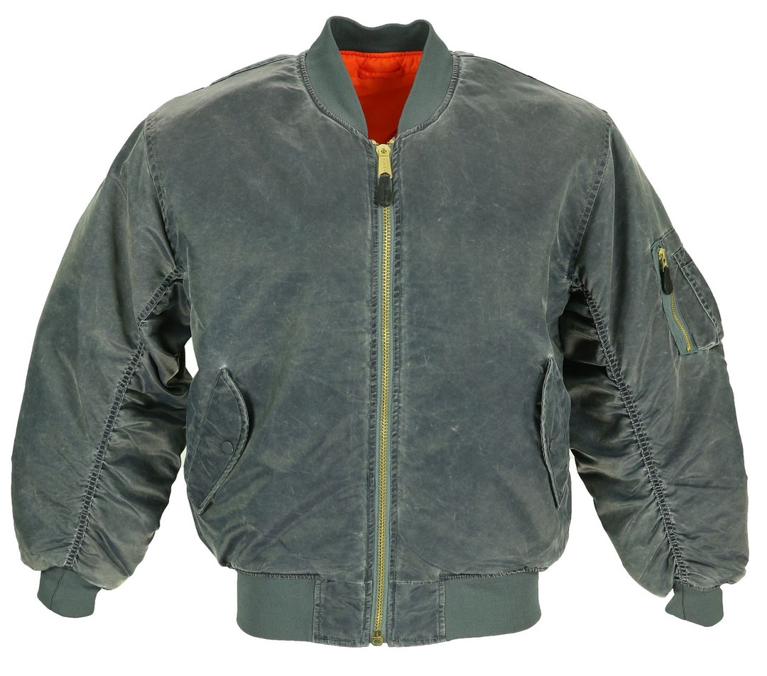 Vintage Stonewashed Bomber Jacket Navy - Etsy