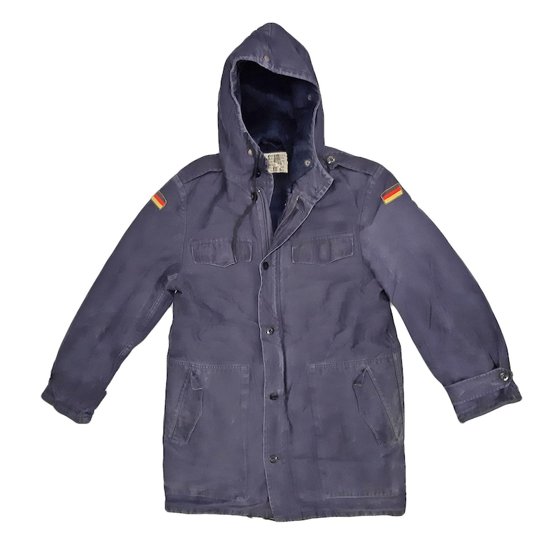 Original German Parka Army Surplus Military Vintage Lined Coat Navy ...