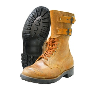 Vintage French Army Boots Ranger Foreign Legion High Leather Suede ...