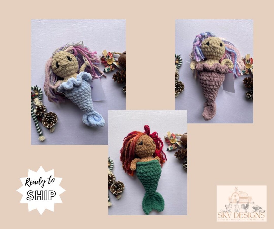 Mermaid Lollie Crochet Christmas Girls Stuffy - Etsy