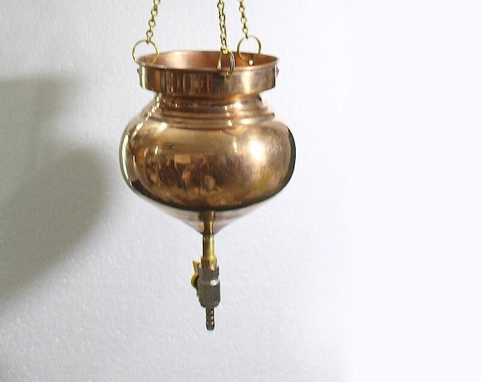 Copper Dhara Vessel Lota Type,shirodhara Pot With Brass Chain, Valve ...