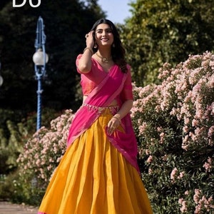 Kerala Dhavani Set Stiched Princess Cut Top With Lining Stiching Skirt ...