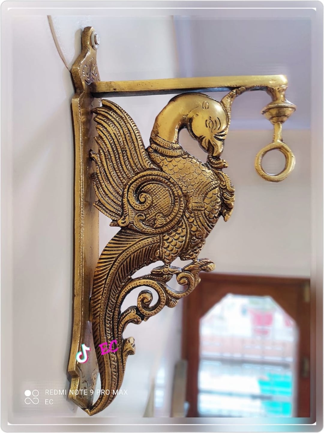 Handcrafted Parrot Design Brass Wall Hook With Base Plate,peacock Model ...