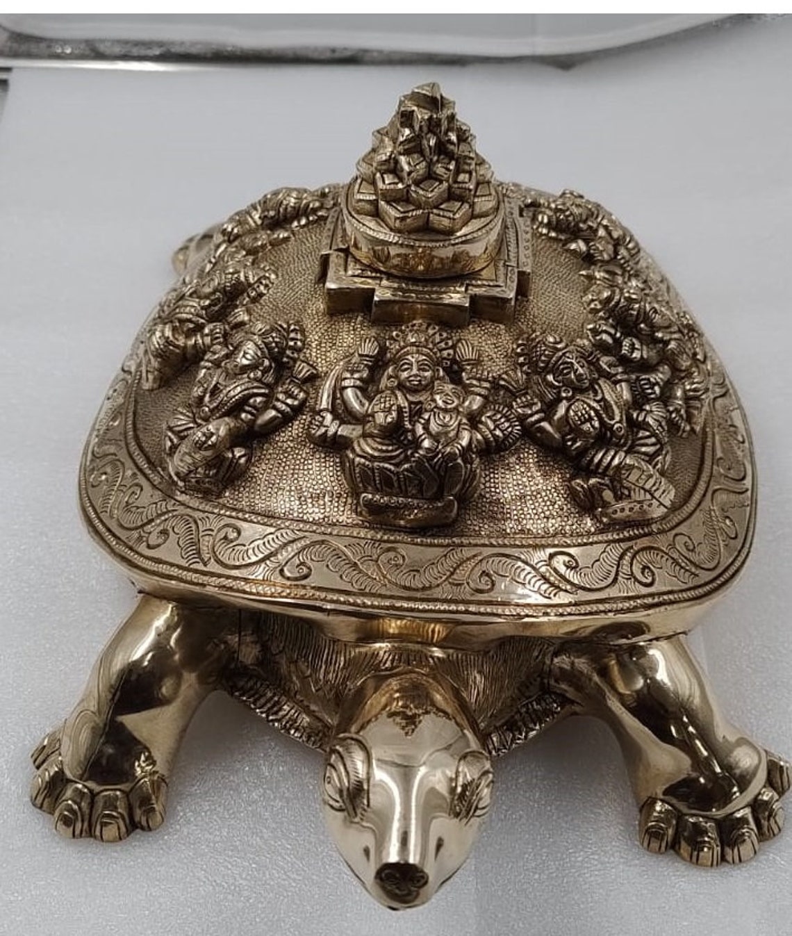 Brass Shree Asth Laxmi Yantra Turtle ,shree Yantra on Tortoise- Kurma ...