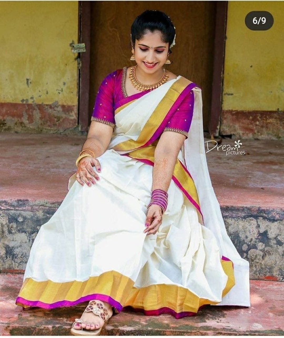 Kerala Special Stiched Tissue Davani Set Onam, Vishu Wear, Marriage ...