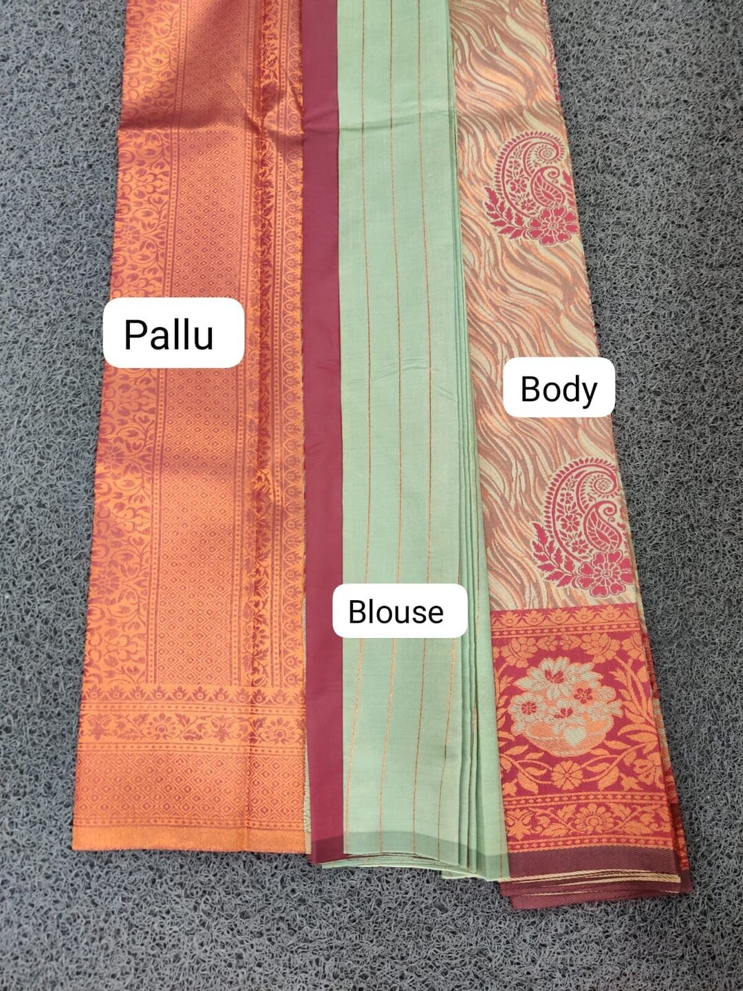Kerala Tiger Pattern Kanchipuram Weave Silk Saree,kerala Saree,vishu ...