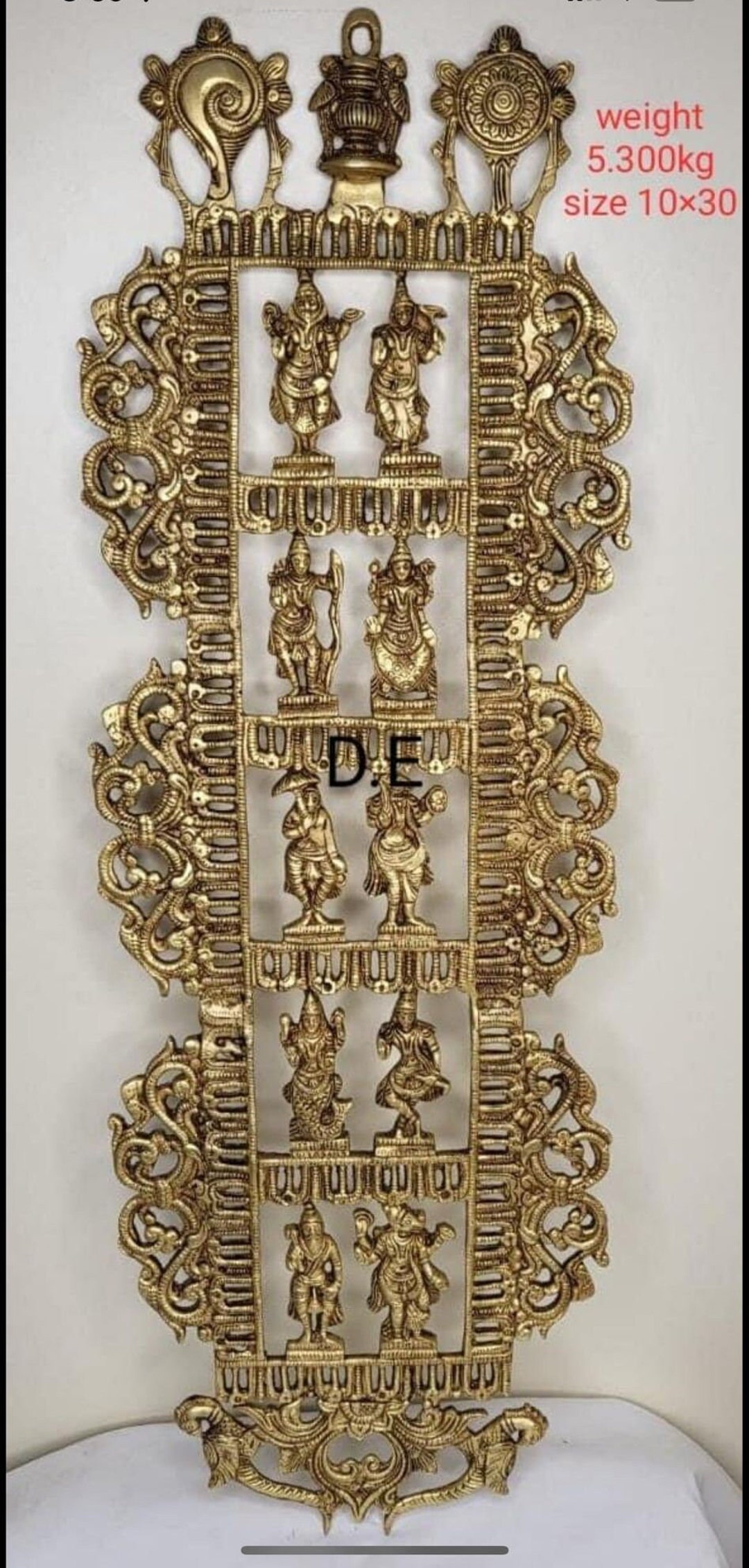 Brass Dashavatara Dasavatharam of Lord Vishnu Shanku Chakra Statues Ten ...