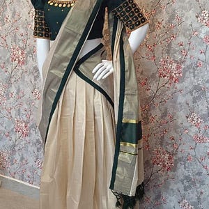 Kerala Special Stiched Tissue Davani Set Onam, Vishu Wear, Marriage ...