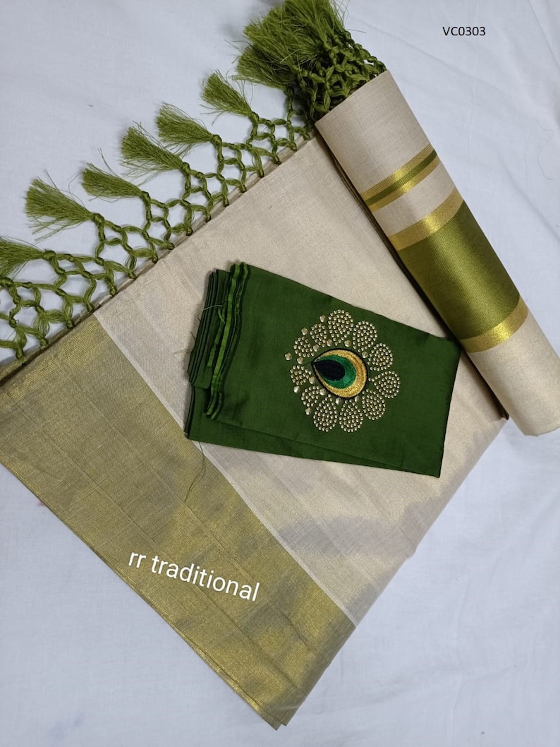 Onam Dress, Kerala Tissue Kunjalam Set Saree, Indian Traditional ...