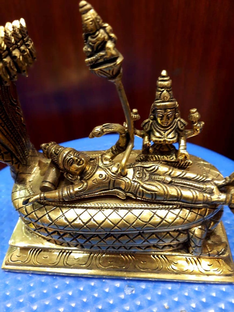 Buy Ananthasayanam Idol/statue/ Brass Vishnu Sculpture/ Brass Idol ...